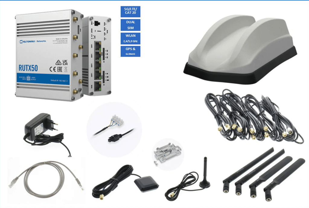 TELTONIKA RUTX50 mit Sharkfin inkl. Zubehör und CAMPERSIM - CAMPERSIM ...